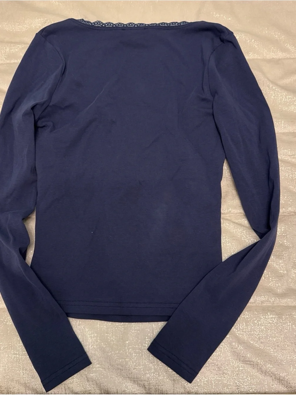 Edikted | Tops | Edikted Navy Lacetrim Long Sleeve Scoop Top | Poshmark